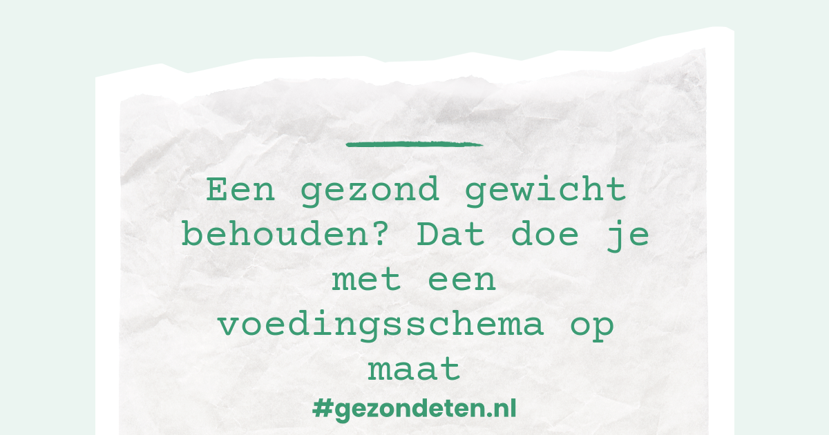 Bereik of Behoud een Gezond Gewicht met een Eetschema