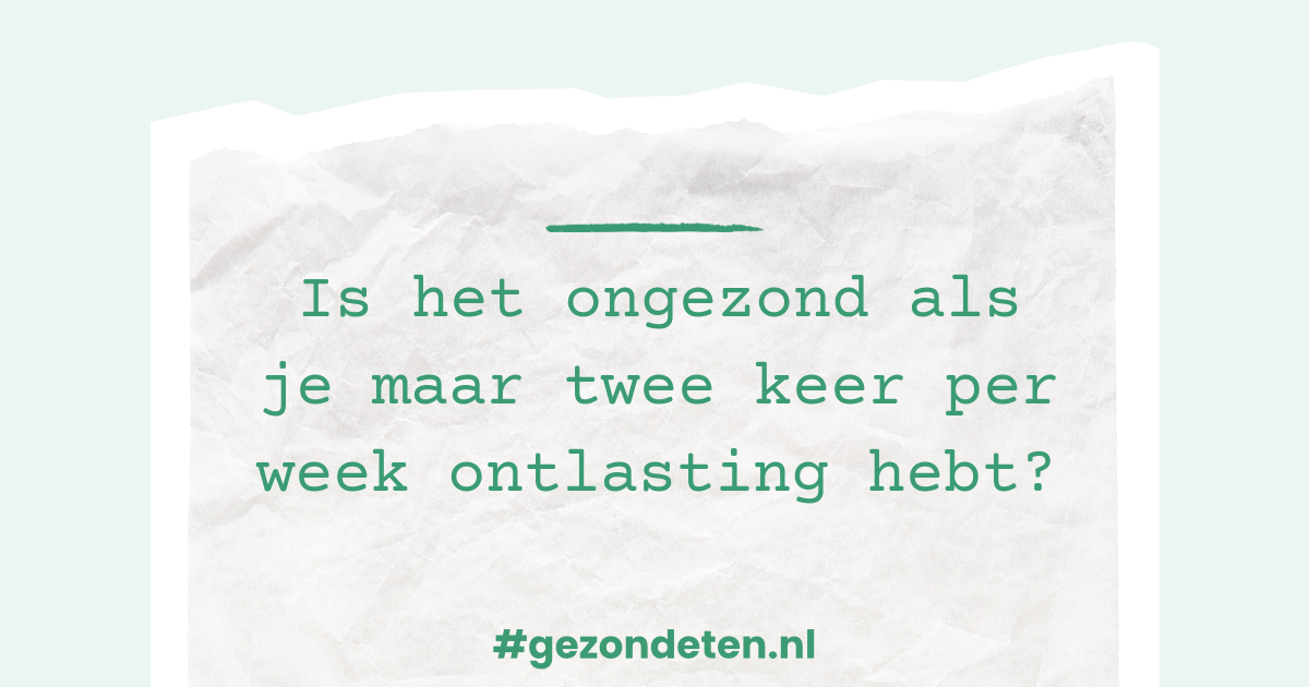 Is het ongezond als je maar twee keer per week ontlasting hebt?