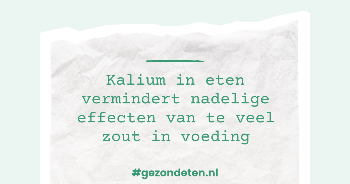 Kalium in eten vermindert nadelige effecten zout